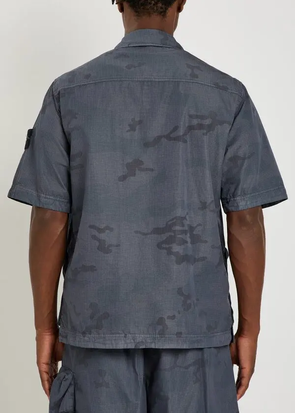 Stone Island Camo-print Cotton-blend Shirt