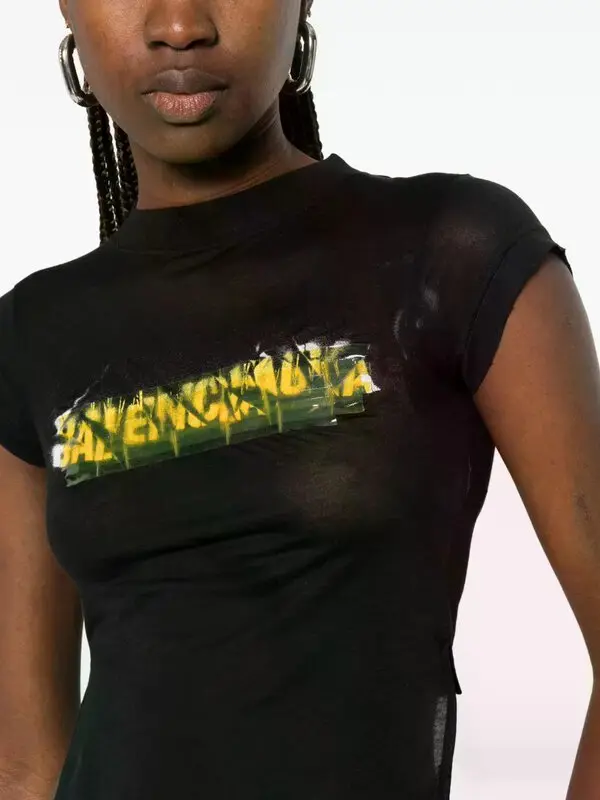 Balenciaga Logo-print Side-slit T-shirt