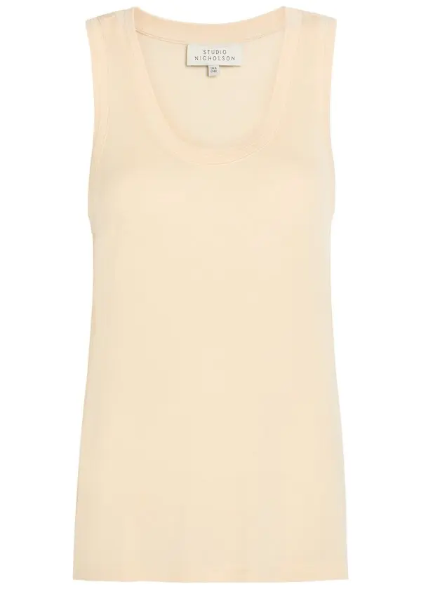 Studio Nicholson Scoop-neck Woven Tank Top - Beige
