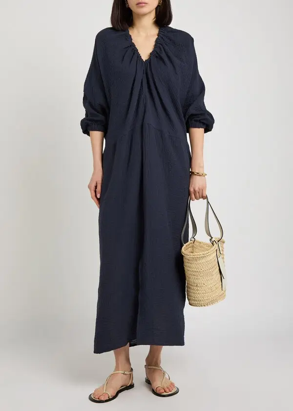 AKYN Stretch-cotton Gauze Midi Dress