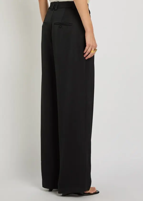 Vince Panelled Straight-leg Satin Trousers - Black