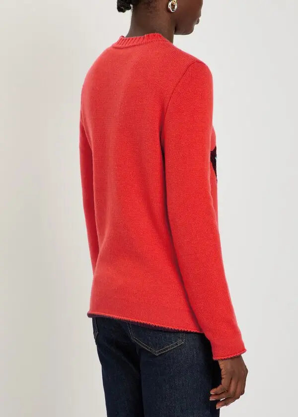 Gabriela Hearst Avichai Intarsia Cashmere Jumper - Red