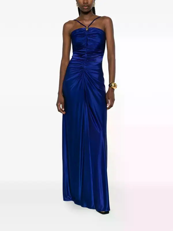 Max Mara Oggetti Ruched Maxi Dress - Blue