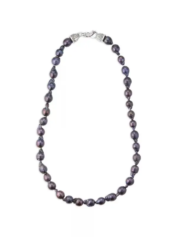 Emanuele Bicocchi Baroque Pearl Necklace - Black