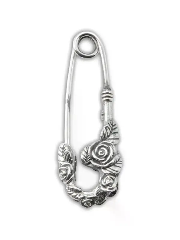 Emanuele Bicocchi Rose-detail Safety-pin Earring - Silver