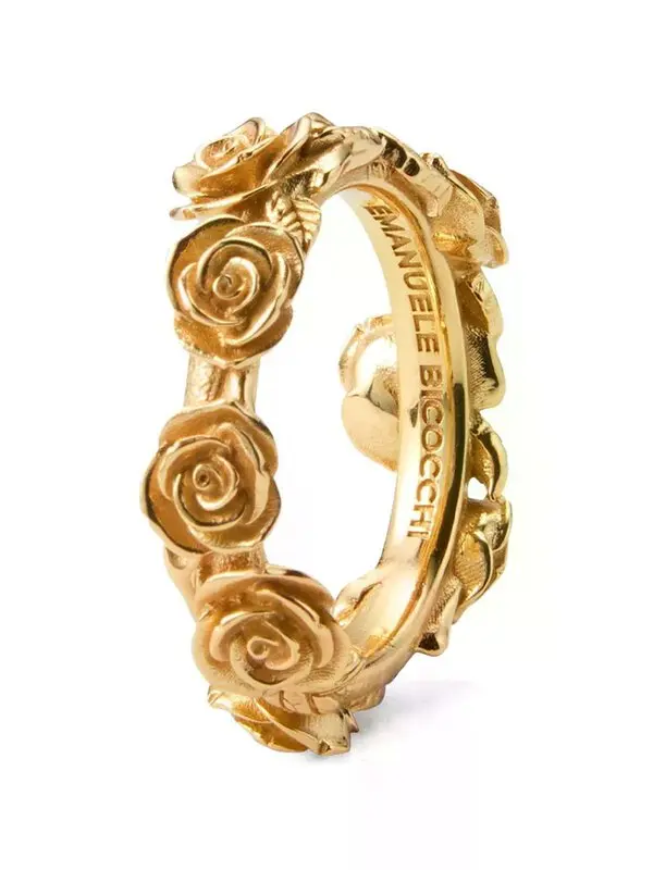 Emanuele Bicocchi Rose-detail Band Ring - Gold