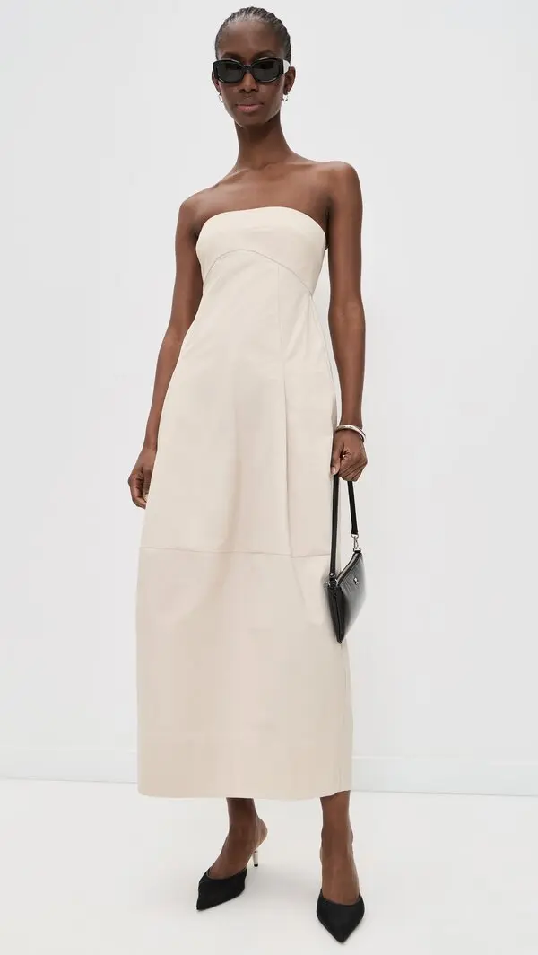 ST. AGNI Canvas Pleat Cocoon Dress