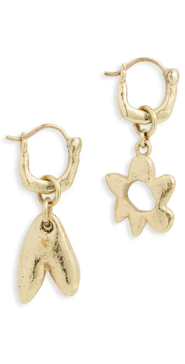 ALEMAIS Calypso Flower And Heart Earrings - Gold