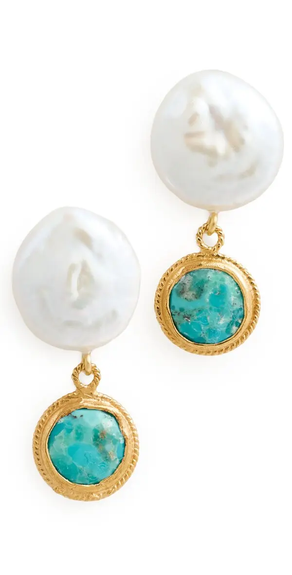 Chan Luu Pearl And Drop Earrings - Turquoise