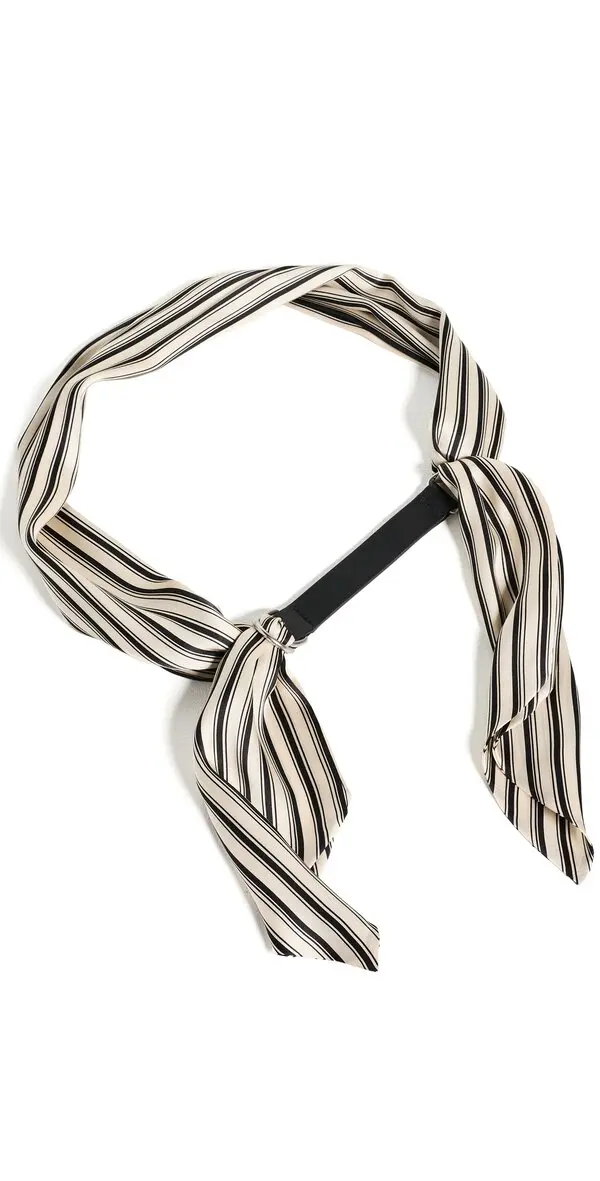 Rag & Bone Michele Scarf Belt - Black Stripe
