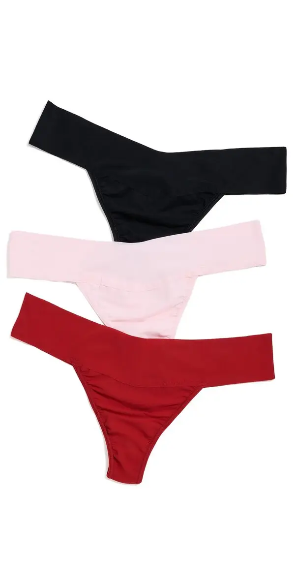 Hanky Panky Breathesoft Natural Rise Thong Panties 3 Pack - Bbpc