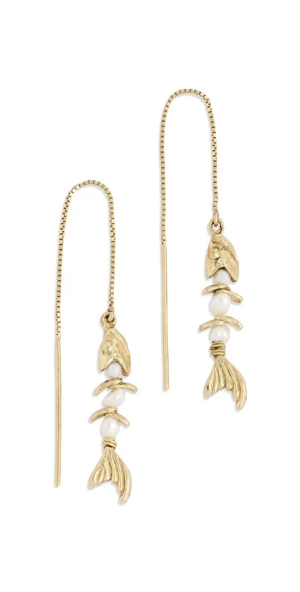 ALEMAIS Calypso Pearl Fish Chain Earrings - Multi