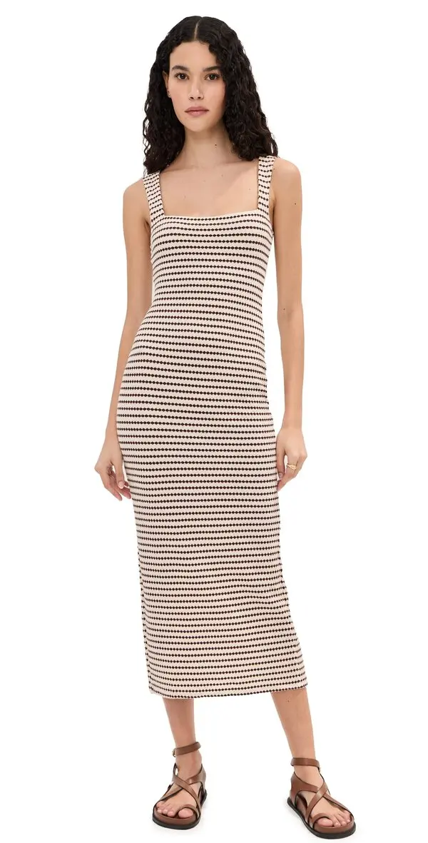 LE BOP Emilia Dress - Brown/white