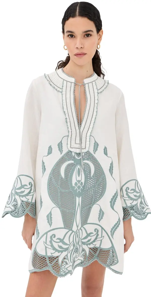 Lug Von Siga Tess Linen Mini Dress - Offwhite