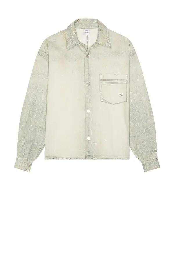 WON HUNDRED Maza Printed Denim Shirt In Blue - Digital Printed