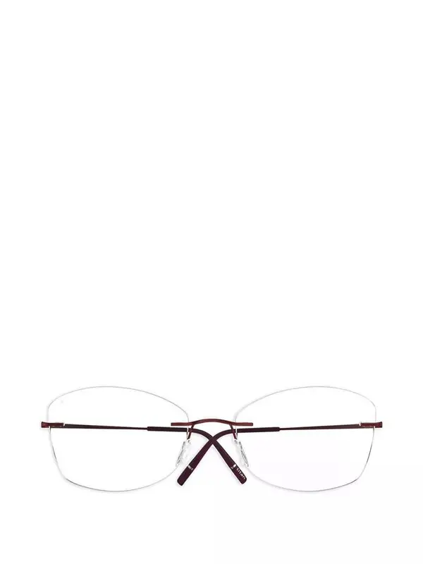 SILHOUETTE Titan Minimal Art Stellar Rimless Eyeglasses - Red