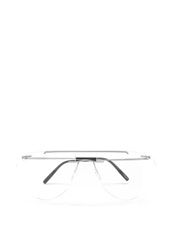 SILHOUETTE Titan Minimal Art Rimless Aviator Eyeglasses - Silver