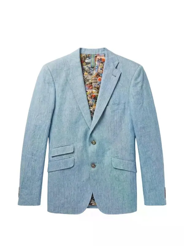 ABSEITS Graphic-inlay Tailored Blazer - Blue