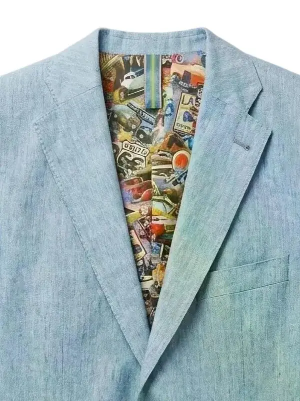 ABSEITS Graphic-inlay Tailored Blazer - Blue