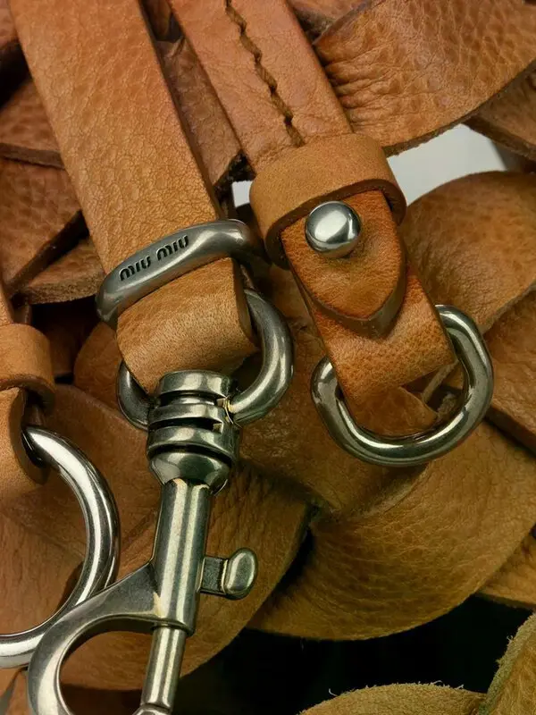 Miu Miu Braided Leather Belt - Neutrals