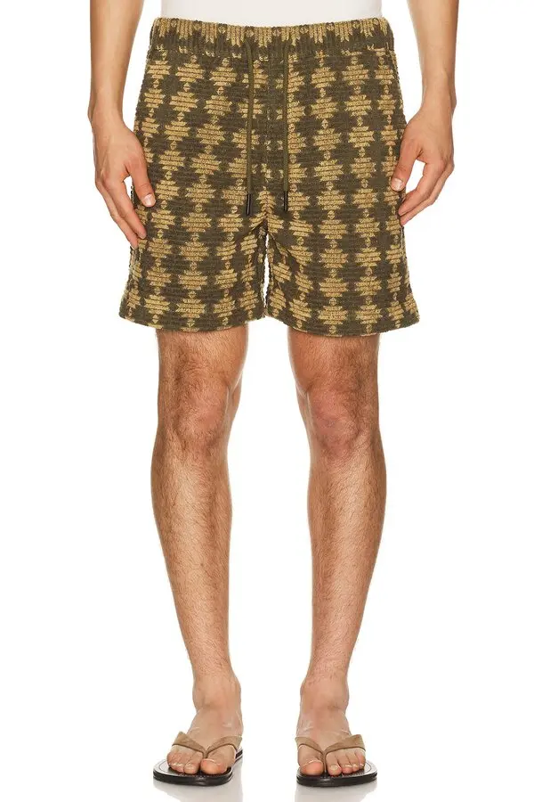 Oas Porto Terrycloth Shorts - Dark Green