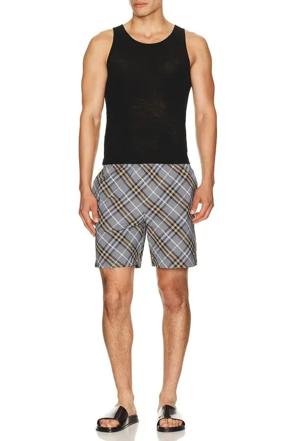 Burberry Check Swim Short - Wave Blue Check