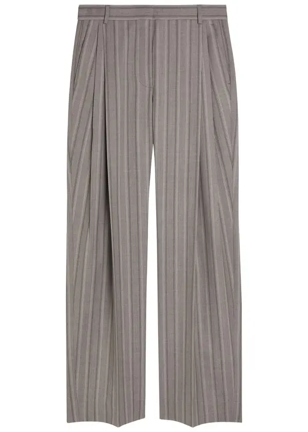 Stella McCartney Striped Wool Trousers - Grey