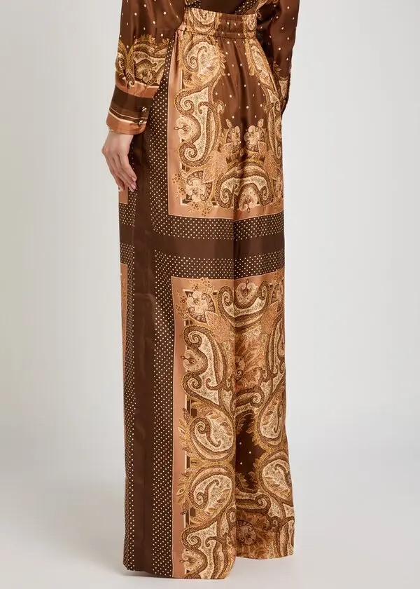 Zimmermann Luna Printed Silk Track Pants