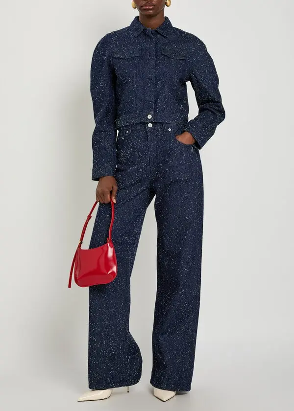 Jacquemus Le De-nimes Large Frayed Wide-leg Jeans