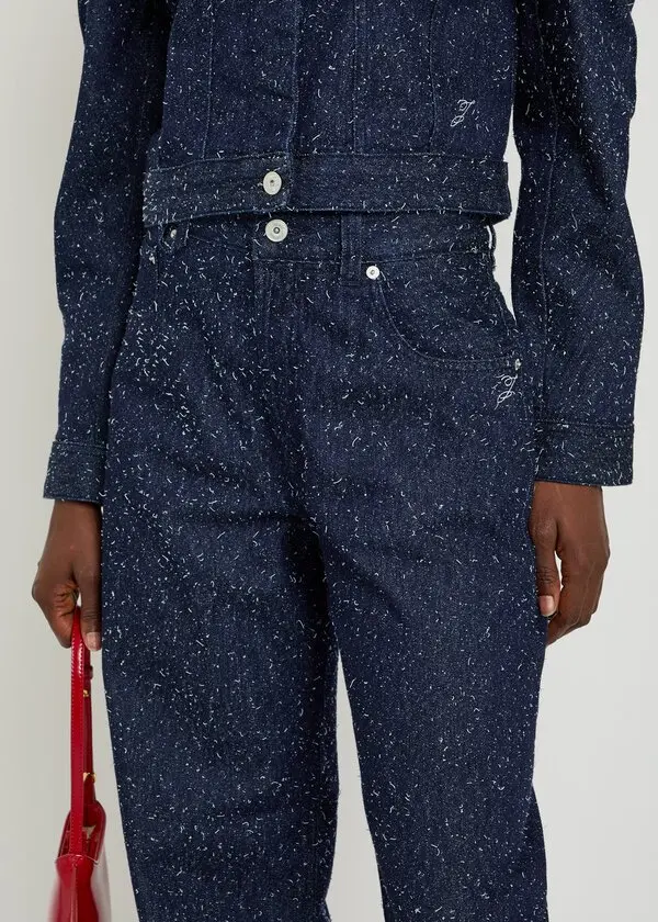 Jacquemus Le De-nimes Large Frayed Wide-leg Jeans