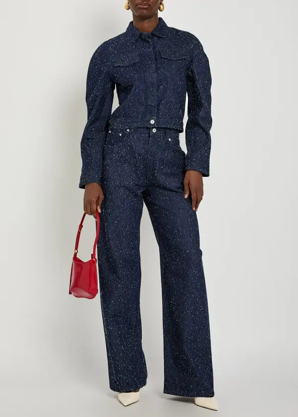 Jacquemus La Veste De Nimes Ovalo Denim Jacket - Navy