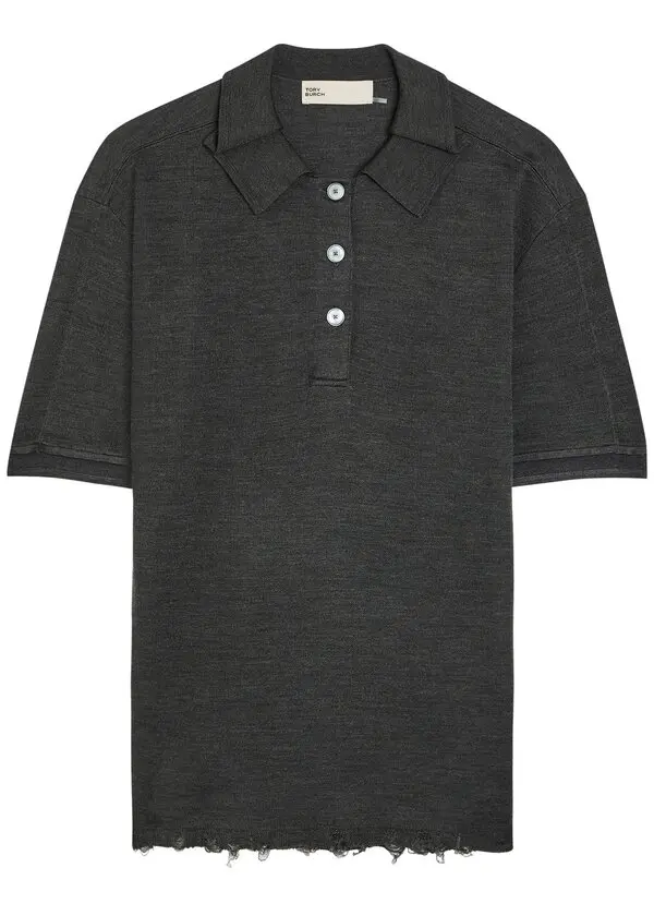 Tory Burch Silk-blend Polo Top