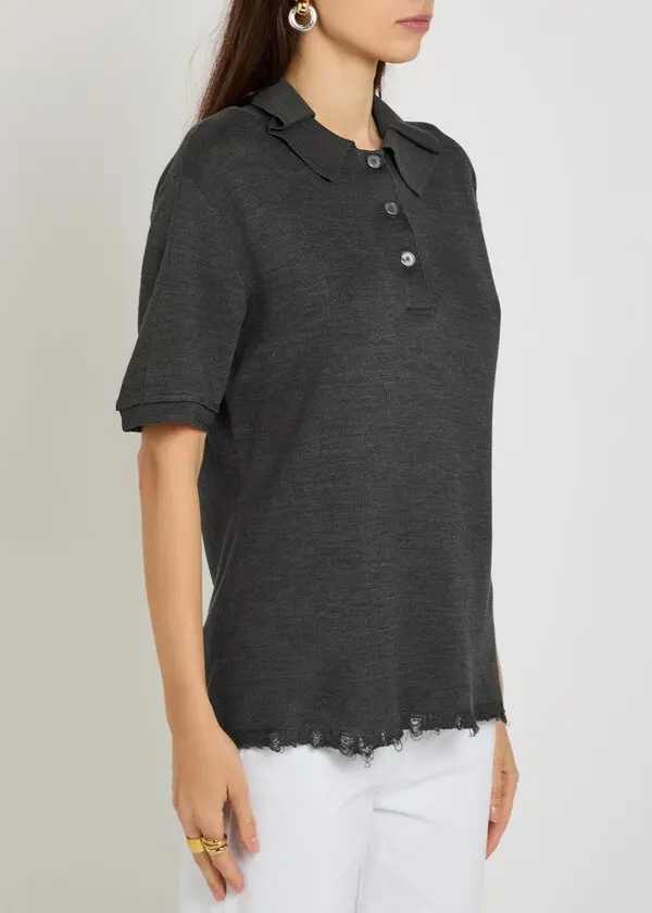 Tory Burch Silk-blend Polo Top