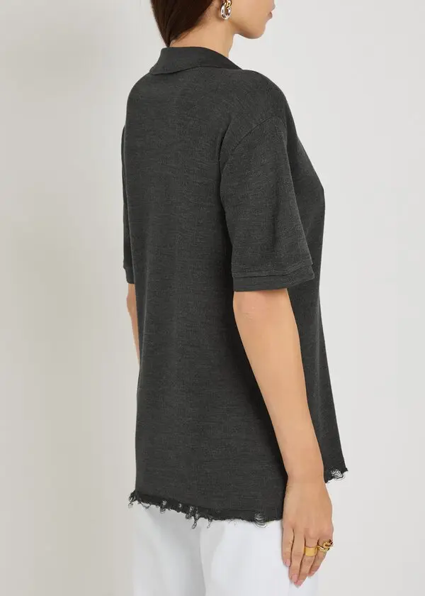 Tory Burch Silk-blend Polo Top
