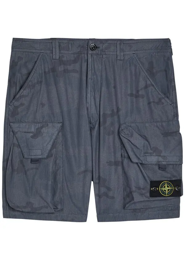 Stone Island Camo-print Cotton-blend Cargo Shorts
