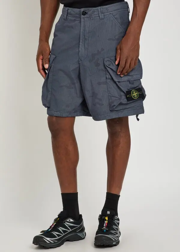 Stone Island Camo-print Cotton-blend Cargo Shorts
