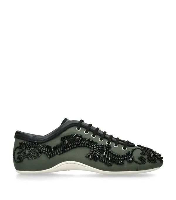 Dries Van Noten Leather Embellished Ballerina Sneakers
