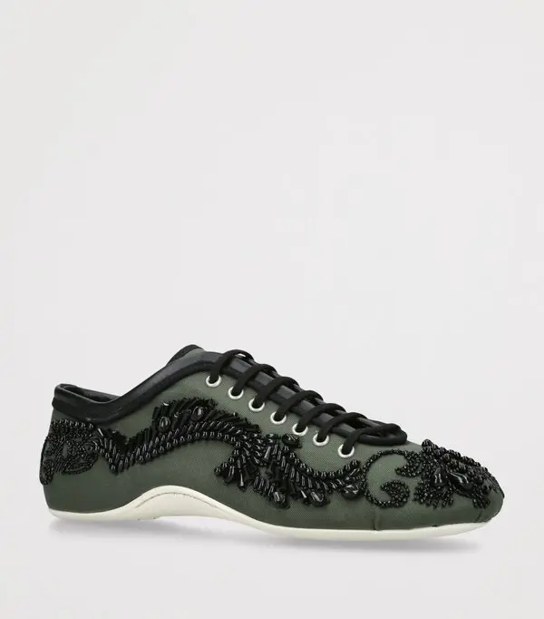 Dries Van Noten Leather Embellished Ballerina Sneakers