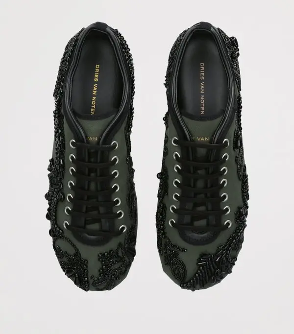 Dries Van Noten Leather Embellished Ballerina Sneakers