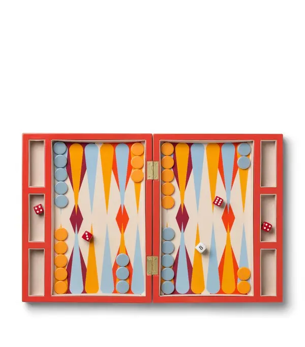 PRINTWORKS Lacquered Backgammon Set - Red
