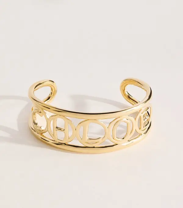 Chloé Script Cuff Bracelet - Gold
