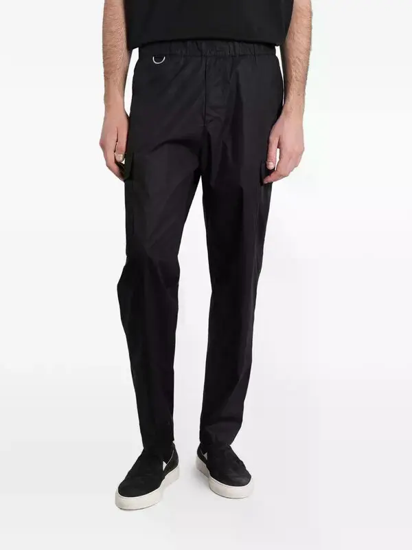 LOW BRAND Elasticated-waistband Cargo Pants - Black
