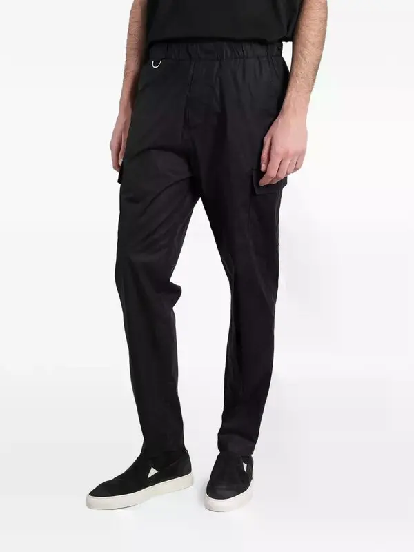 LOW BRAND Elasticated-waistband Cargo Pants - Black