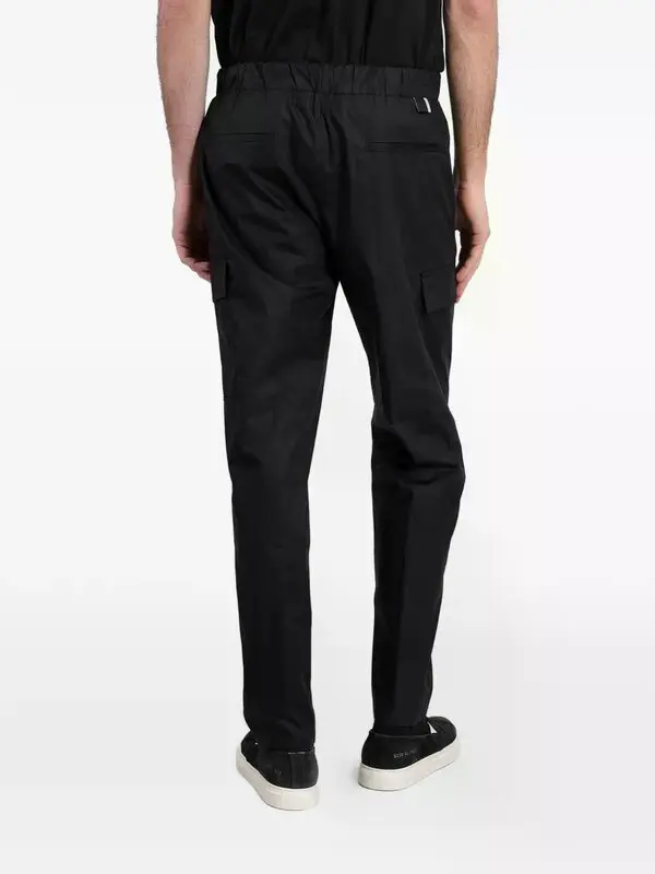 LOW BRAND Elasticated-waistband Cargo Pants - Black