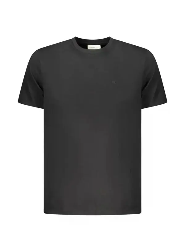 Calvin Klein Logo-embroidered Cotton T-shirt - Black
