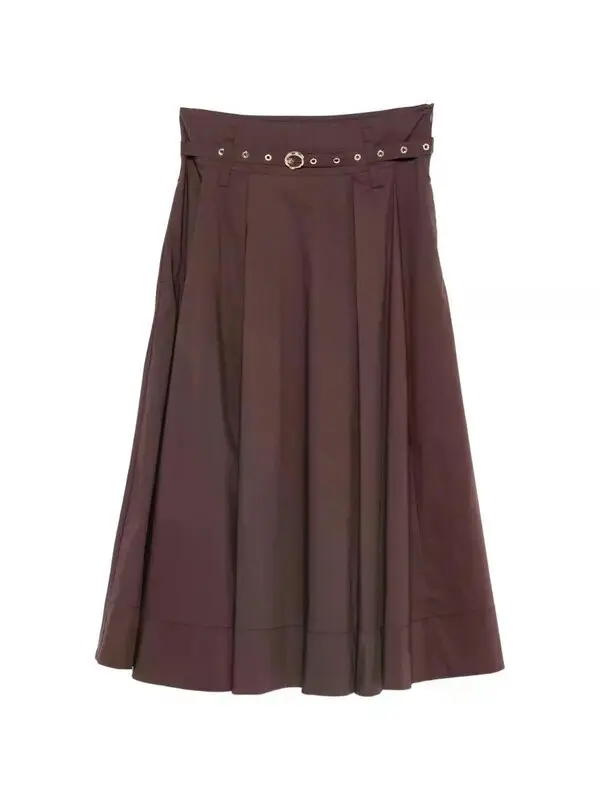 Liu Jo Belted Pleated Skirt - Brown