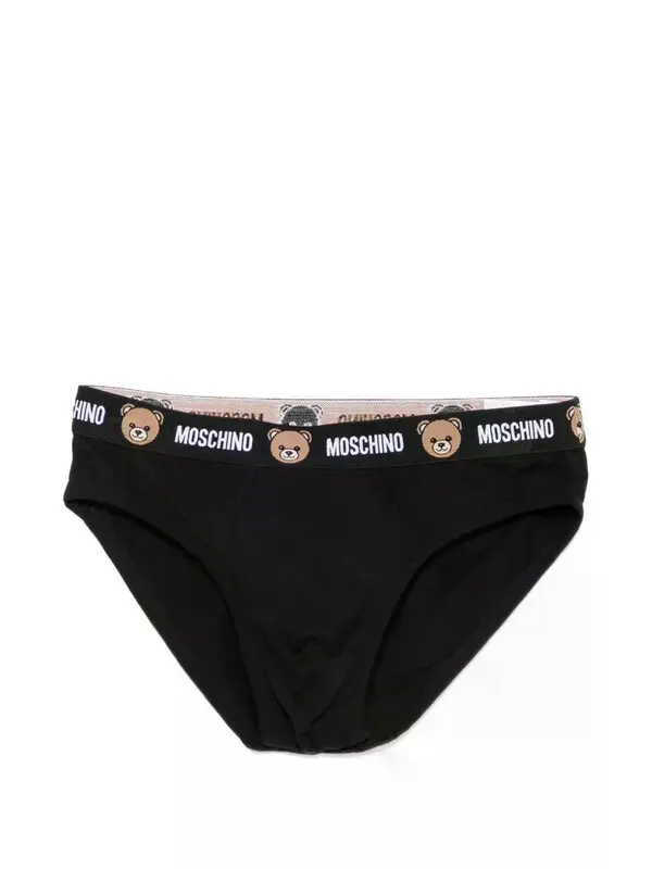 Moschino Teddy Bear Logo-waistband Briefs - Black