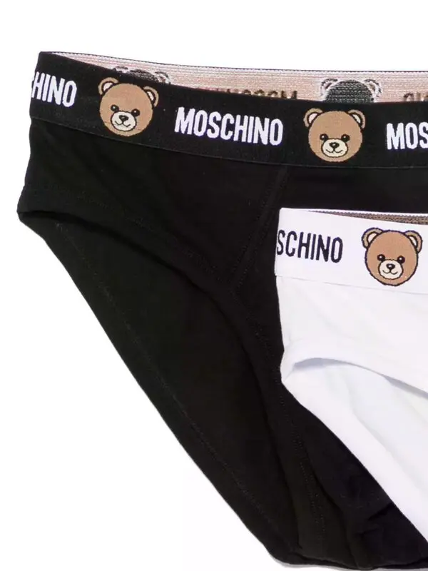 Moschino Teddy Bear Logo-waistband Briefs - Black