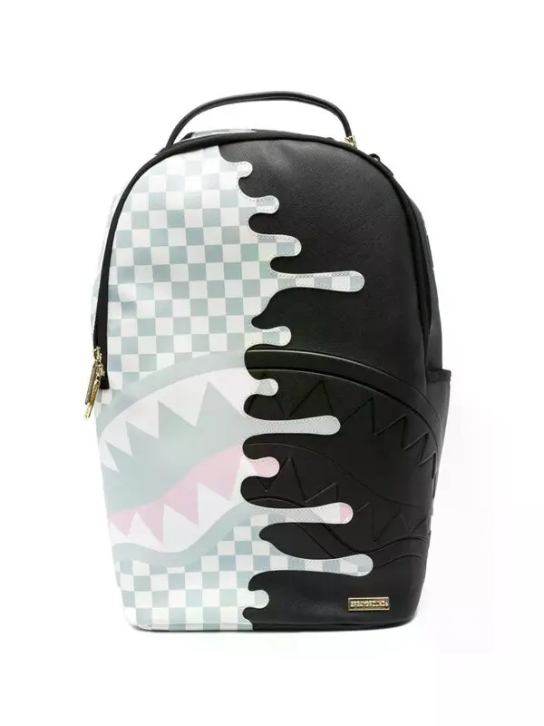 SPRAYGROUND Checkered Shark-print Backpack - Black