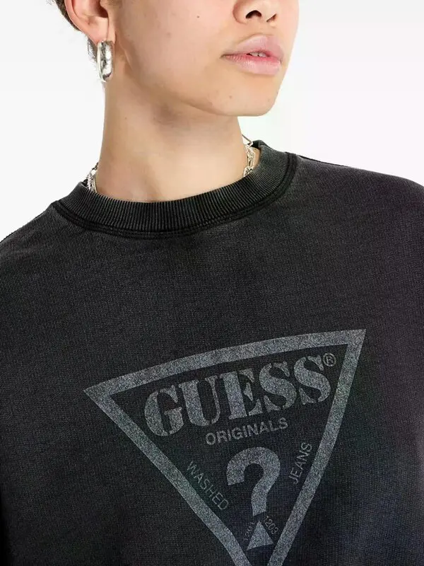 Guess Logo-print Relaxed Fit Sweater - Grey